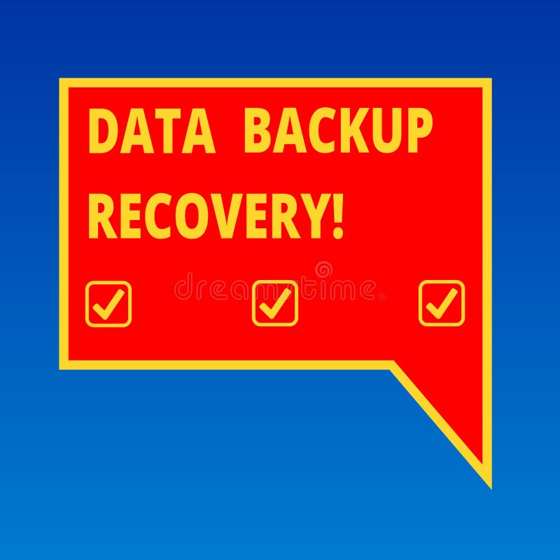 Handwriting Text Writing Data Backup Recovery. Concept Meaning the ...