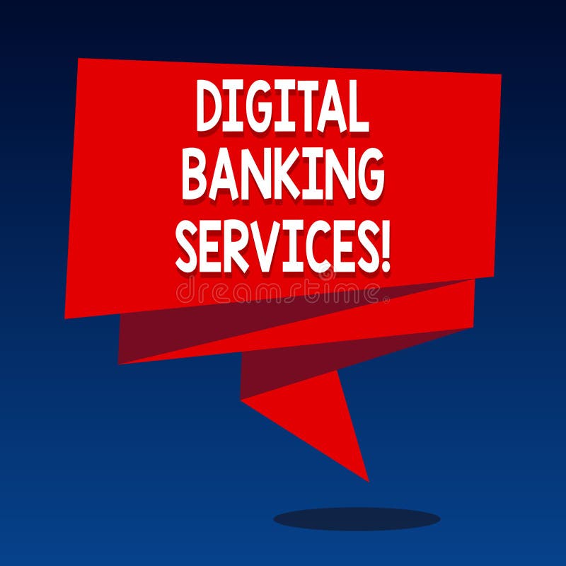 Handwriting Text Writing Digital Banking Services. Concept Meaning ...