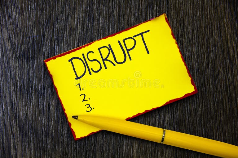 Handwriting Text Writing Disrupt. Concept Meaning Interrupt Causing ...