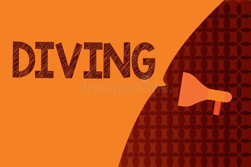 Handwriting Text Writing Diving. Concept Meaning Sport or Activity of ...