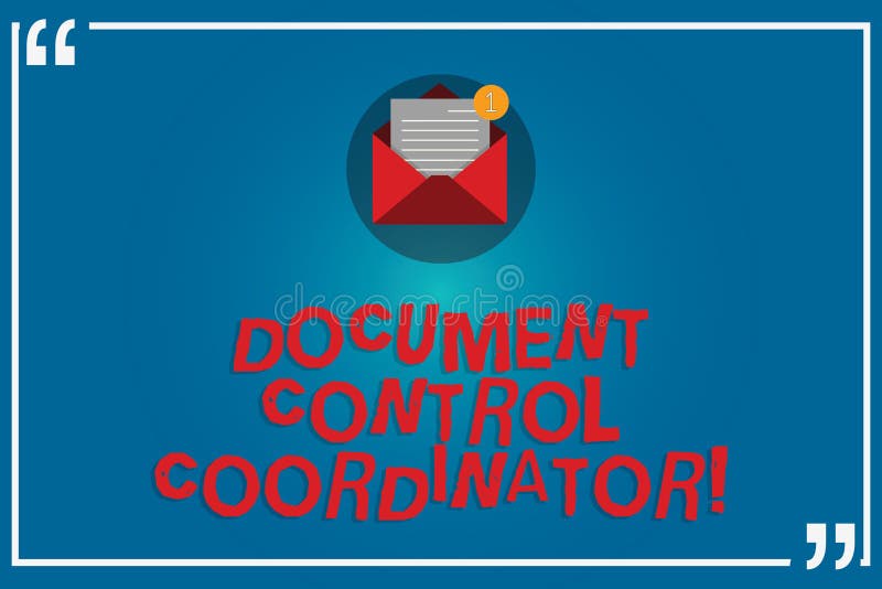 Handwriting Text Writing Document Control Coordinator. Concept Meaning ...