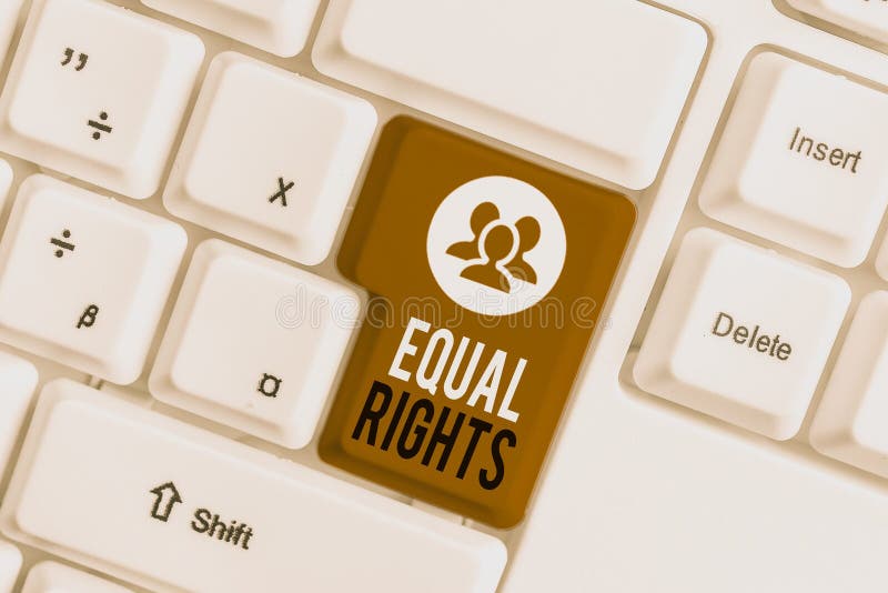 Handwriting Text Writing Equal Rights. Concept Meaning Equality before ...