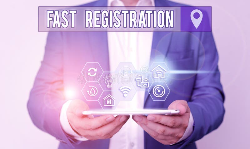 Handwriting Text Writing Fast Registration. Concept Meaning Quick ...