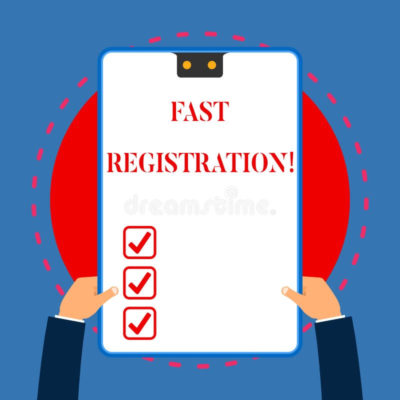 Handwriting Text Writing Fast Registration. Concept Meaning Quick ...