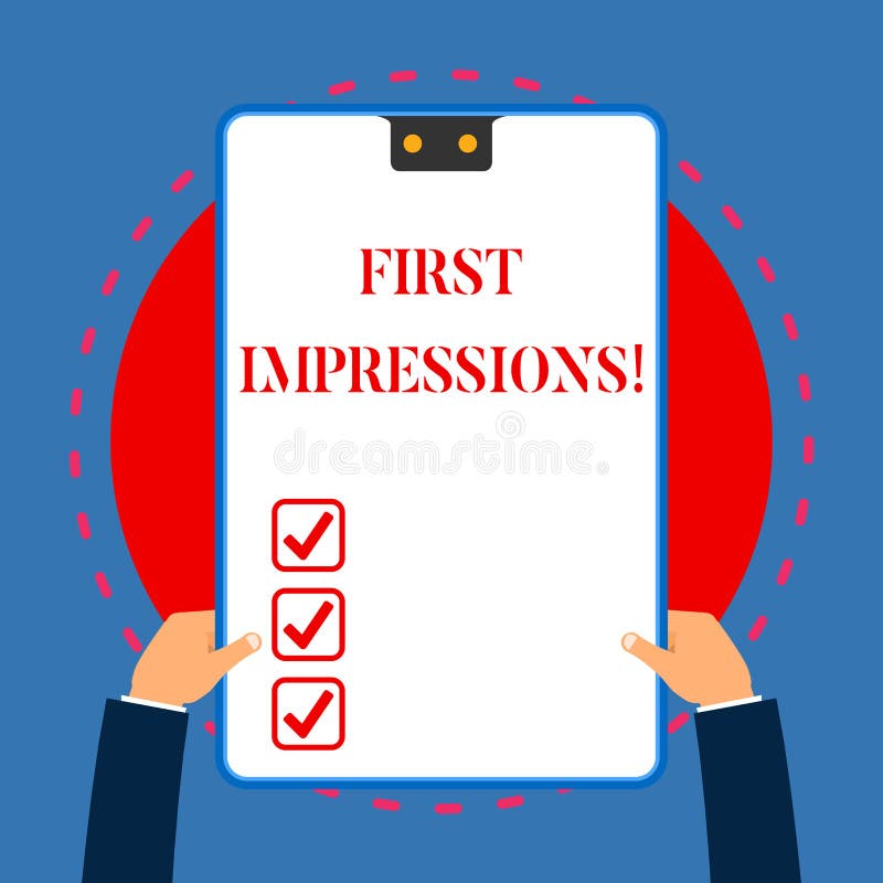 Handwriting Text Writing First Impressions. Concept Meaning First ...