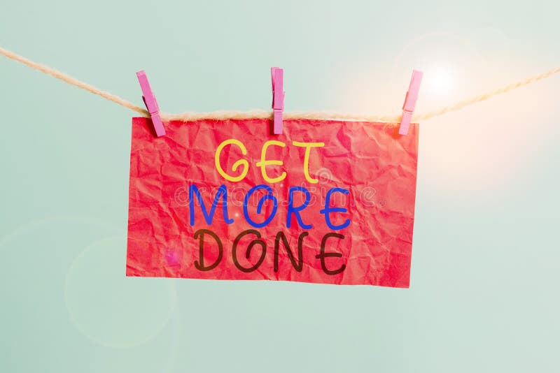 Handwriting Text Writing Get More Done. Concept Meaning Checklist ...