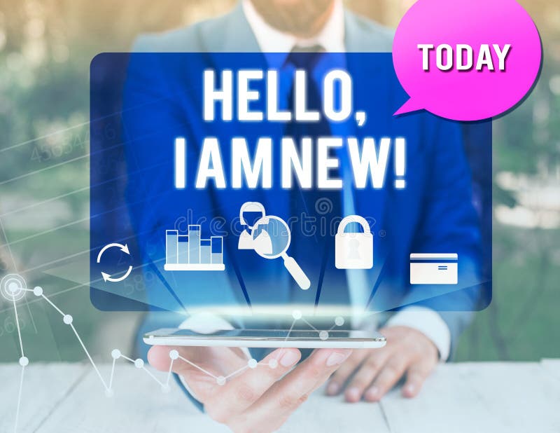 Handwriting Text Writing Hello I am New. Concept Meaning Introducing ...