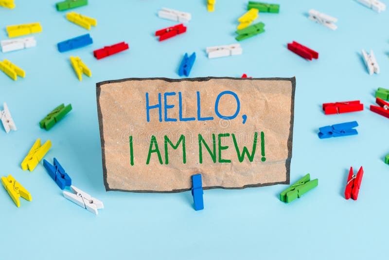 Handwriting Text Writing Hello I am New. Concept Meaning Introducing ...