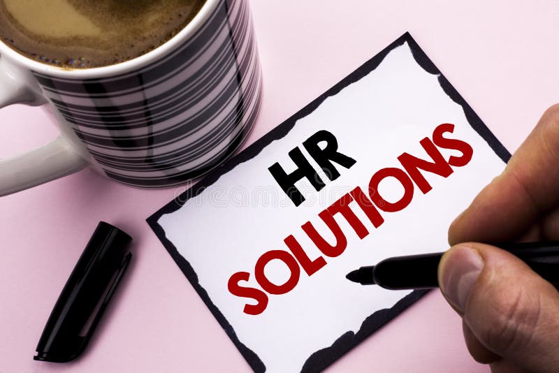 HR Human Resource Written on a Stick and Magnifier. Stock Photo - Image ...
