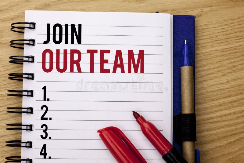 Handwriting Text Writing Join Our Team. Concept Meaning Be a Part of ...