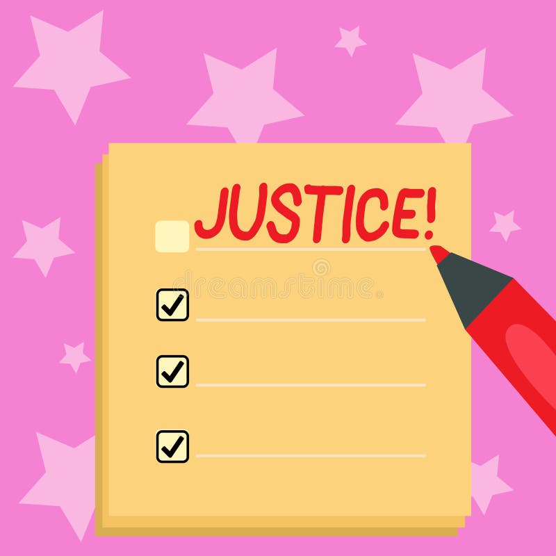 Handwriting Text Writing Justice. Concept Meaning Quality of Being Just ...