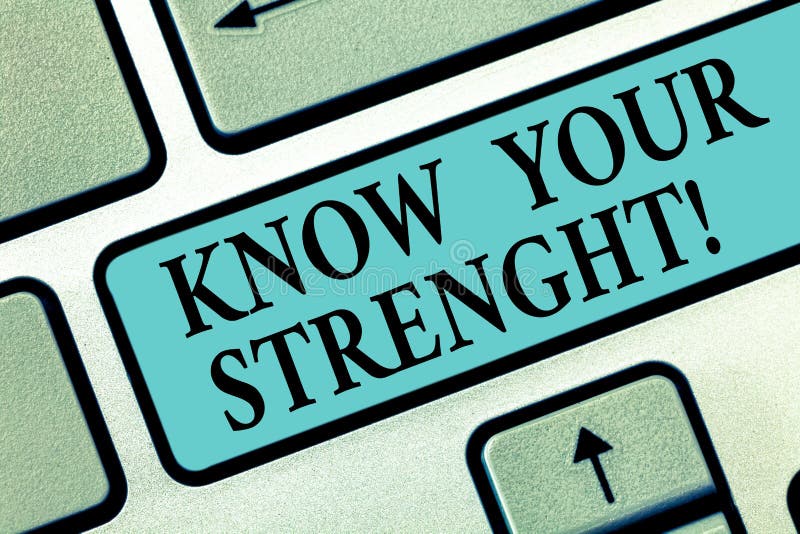 Handwriting Text Writing Know Your Strength. Concept Meaning ...