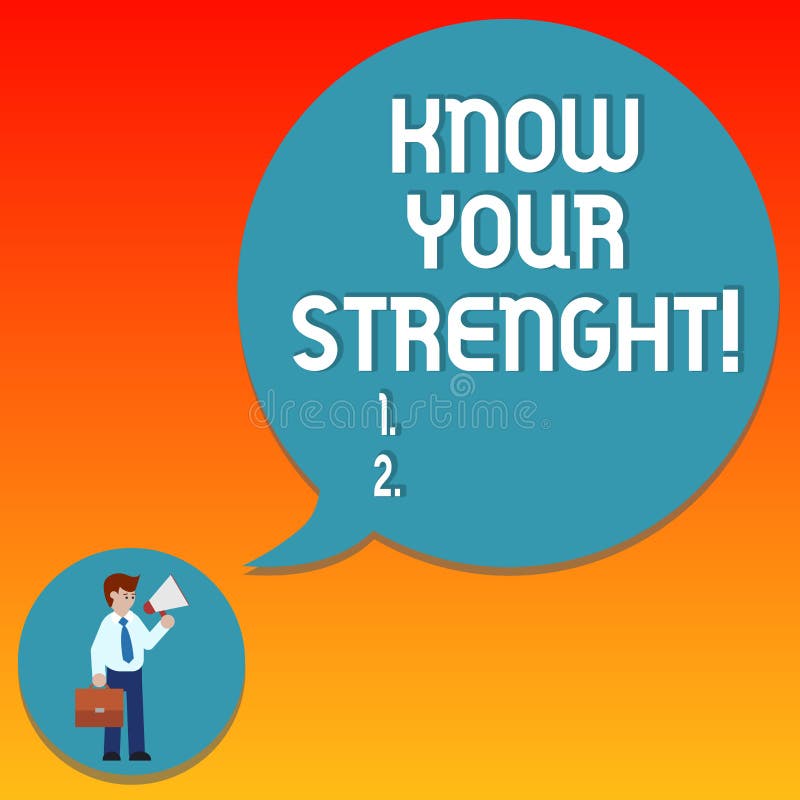 Handwriting Text Writing Know Your Strength. Concept Meaning ...