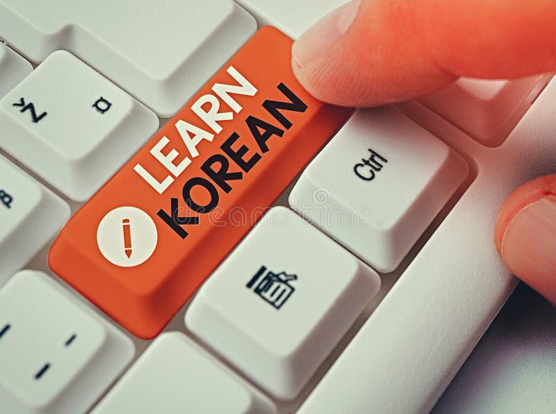 Handwriting Text Writing Learn Korean. Concept Meaning Get Knowledge or ...