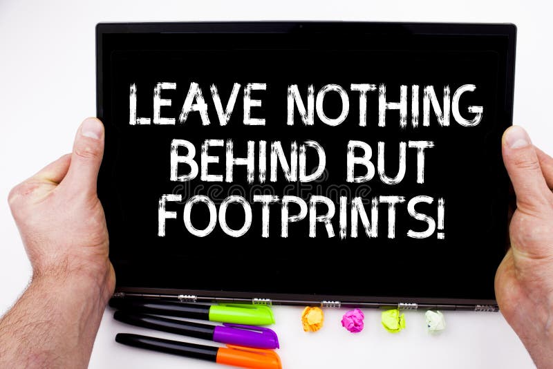 Handwriting Text Writing Leave Nothing Behind but Footprints. Concept ...