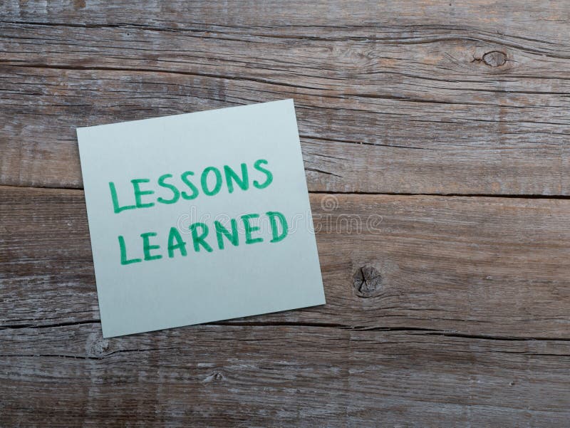 Handwriting Text Writing Lessons Learned. Plain Note Paper on the Top ...