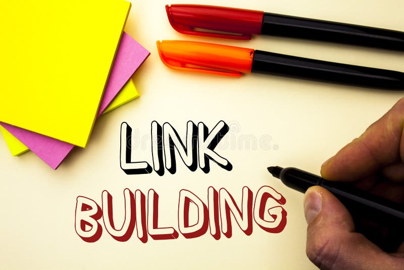 Handwriting Text Writing Link Building. Concept Meaning Process Stock ...