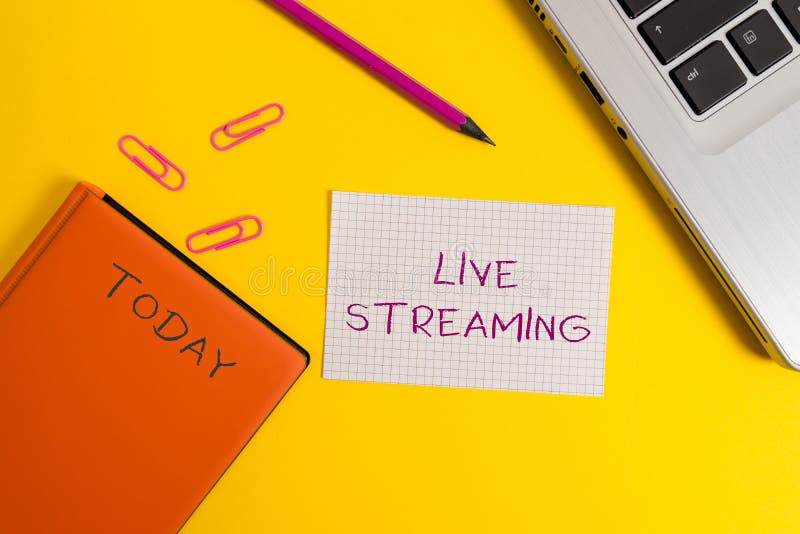Handwriting Text Writing Live Streaming. Concept Meaning Transmit Live ...