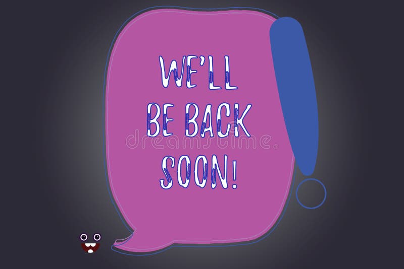 Will Be Back Soon Stock Illustrations – 80 Will Be Back Soon Stock ...