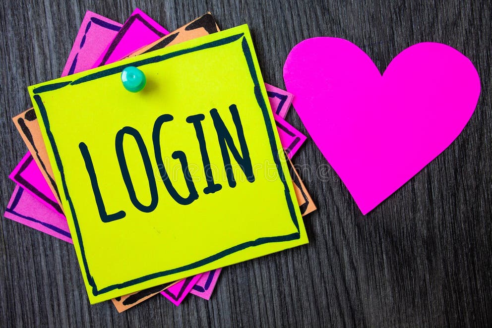 Handwriting Text Writing Login. Concept Meaning Act of Entering into a ...