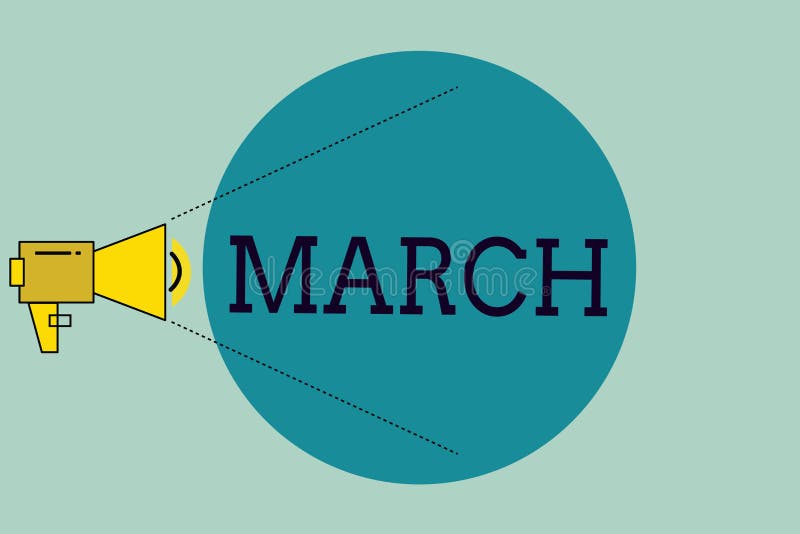 Handwriting Text Writing March. Concept Meaning Third Month Year Where ...