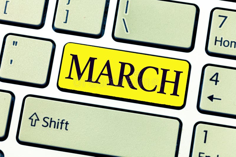 Handwriting Text Writing March. Concept Meaning Third Month Year Where ...