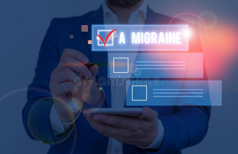 Handwriting Text Writing a Migraine. Concept Meaning Recurrent ...