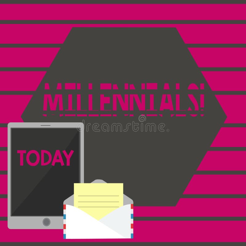 Handwriting Text Writing Millennials. Concept Meaning Generation Y Born ...