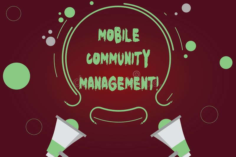 Handwriting Text Writing Mobile Community Management. Concept Meaning ...