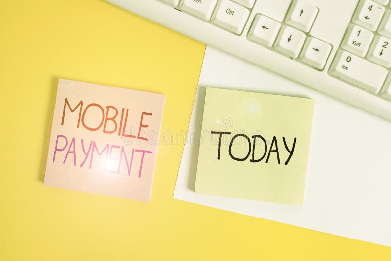 Handwriting Text Writing Mobile Payment. Concept Meaning the Payment ...