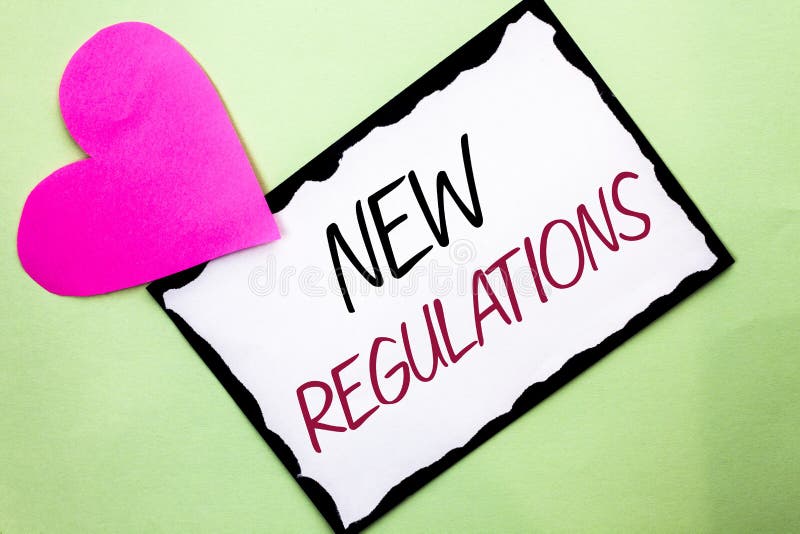 Handwriting Text Writing New Regulations. Concept Meaning Change of ...