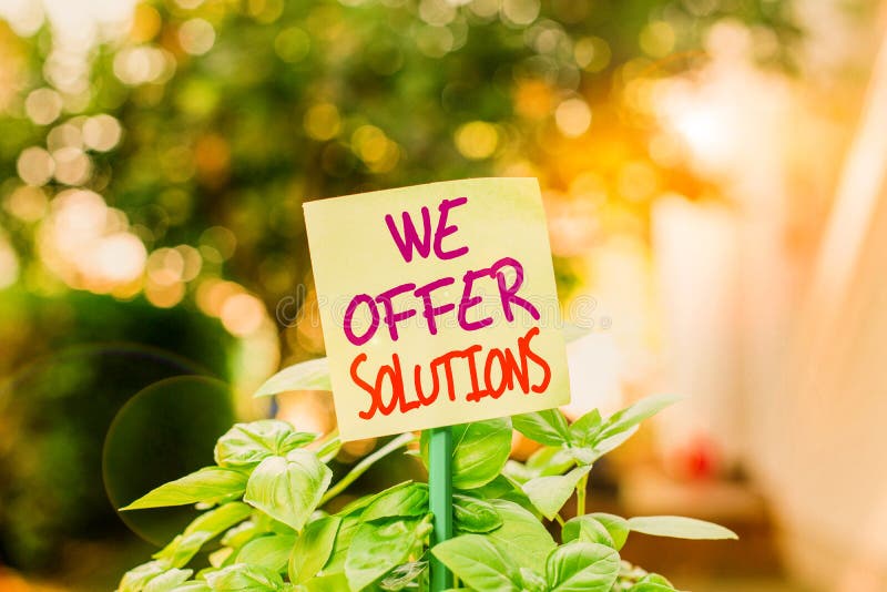 Handwriting Text Writing we Offer Solutions. Concept Meaning Offering ...