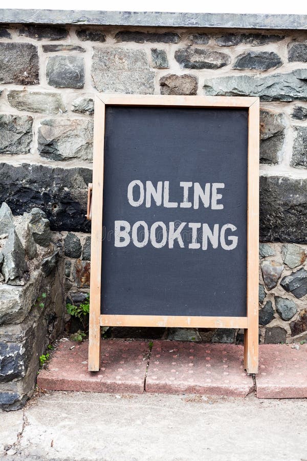 Handwriting Text Writing Online Booking. Concept Meaning Reservation ...