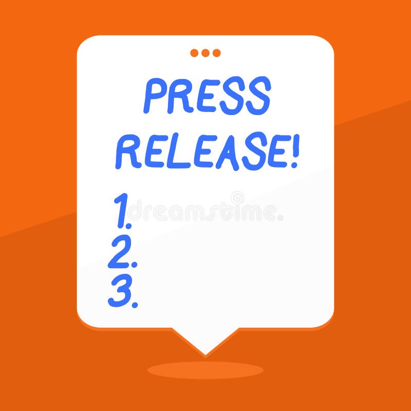 Handwriting Text Writing Press Release. Concept Meaning Statement ...