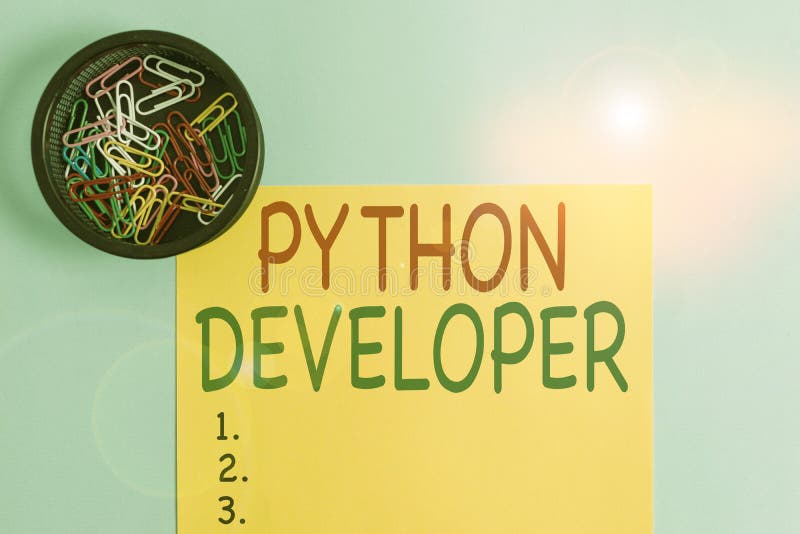 Handwriting Text Writing Python Developer. Concept Meaning Responsible for Writing Serverside ...