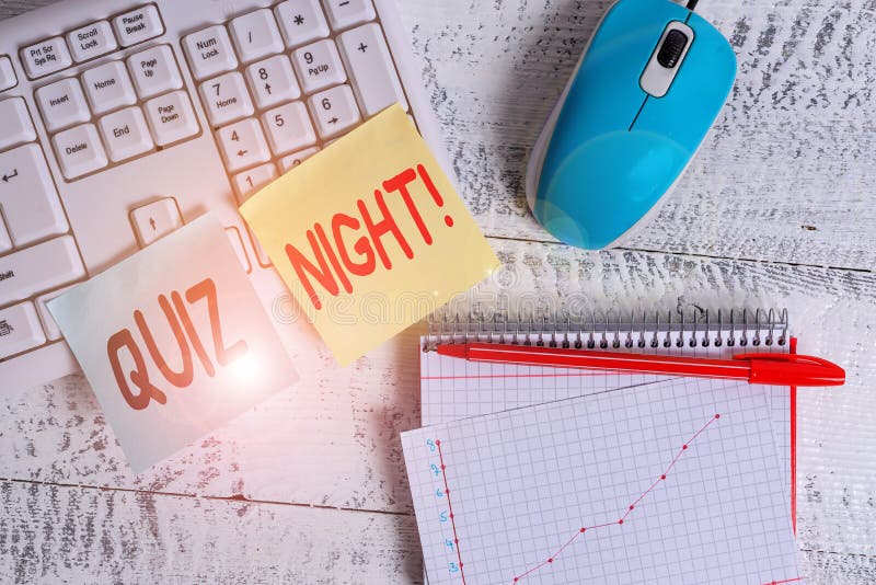 Handwriting Text Writing Quiz Night. Concept Meaning Evening Test ...