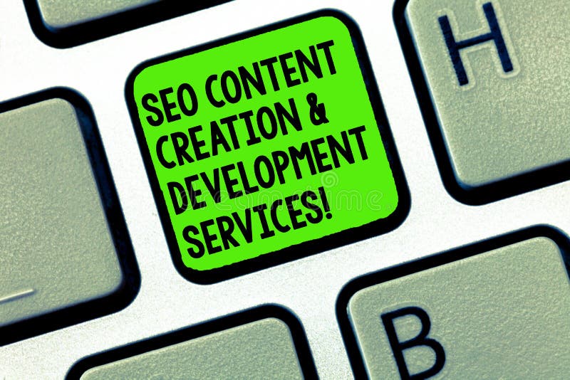 Handwriting Text Writing Seo Content Creation and Development Services. Concept Meaning Search ...