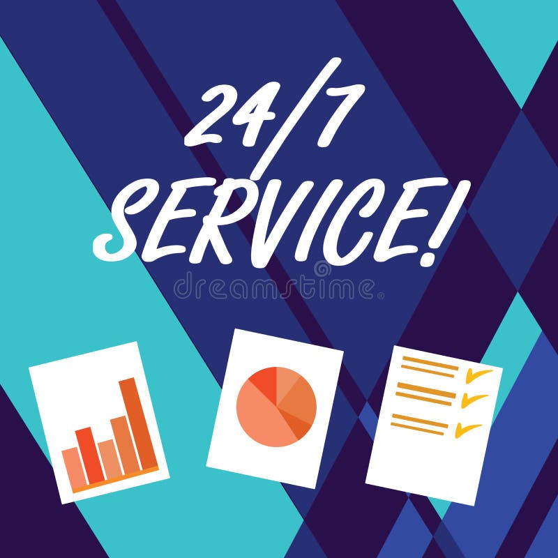 Handwriting Text Writing 24 or 7 Service. Concept Meaning Service that ...