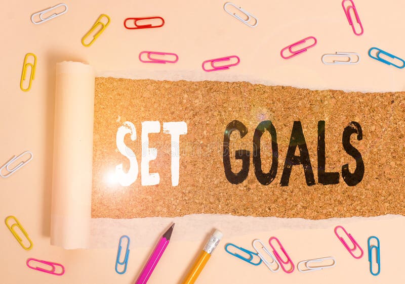 Handwriting Text Writing Set Goals. Concept Meaning Defining or ...
