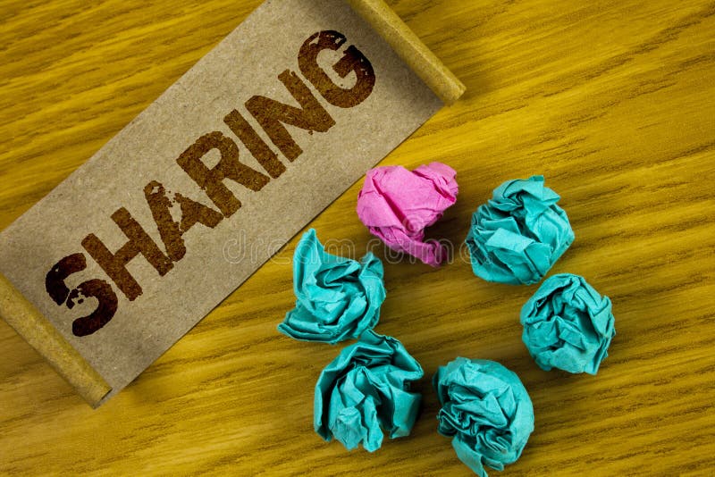 Handwriting Text Writing Sharing. Concept Meaning To Share Give a ...
