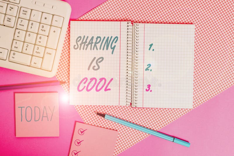 Handwriting Text Writing Sharing is Cool. Concept Meaning Giving and ...