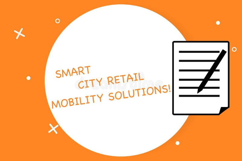 Handwriting Text Writing Smart City Retail Mobility Solutions. Concept ...