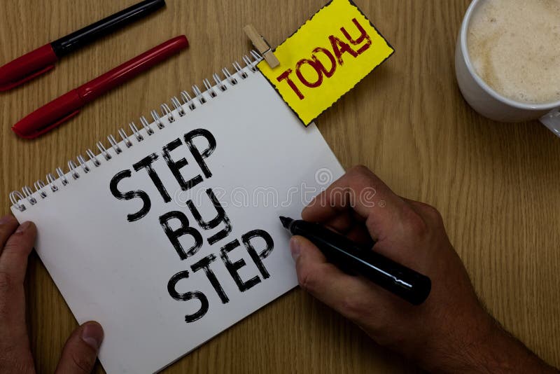 Handwriting Text Writing Step by Step. Concept Meaning Slow Progress ...