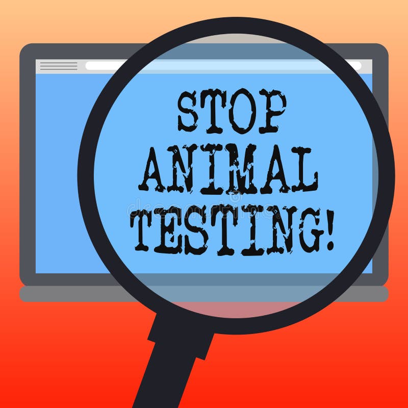 Handwriting Text Writing Stop Animal Testing. Concept Meaning ...
