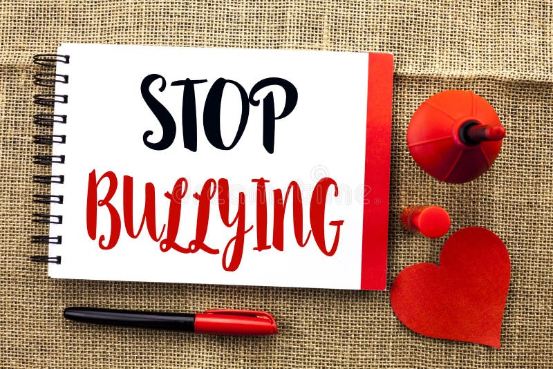 Handwriting Text Writing Stop Bullying. Concept Meaning Do Not Continue ...