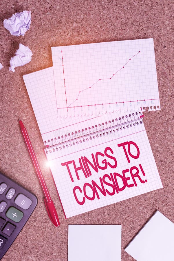 Handwriting Text Writing Things To Consider. Concept Meaning Think ...