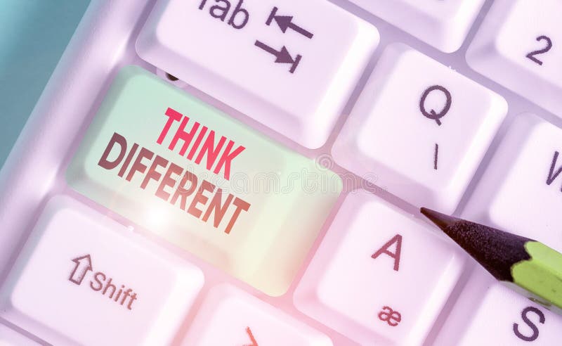 Handwriting Text Writing Think Different. Concept Meaning Unusual ...