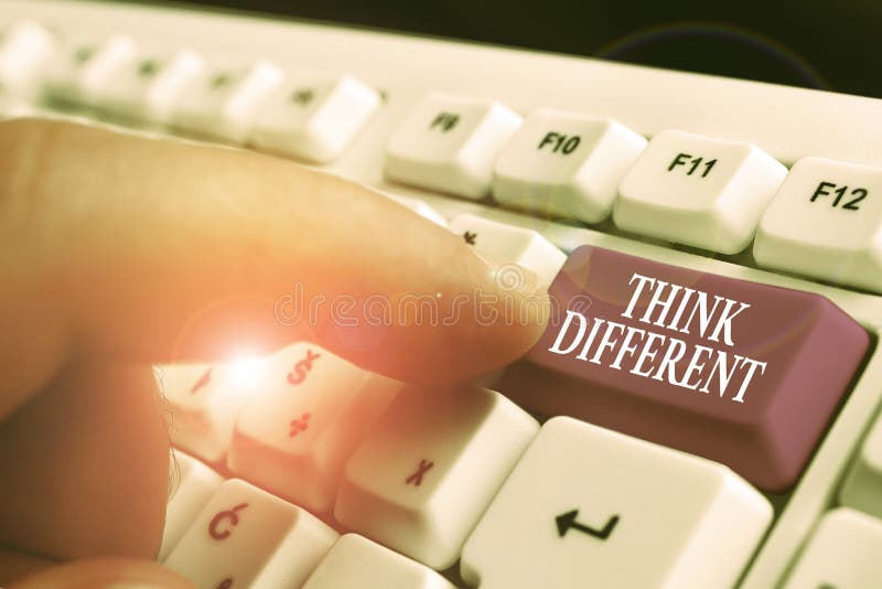 Handwriting Text Writing Think Different. Concept Meaning Unusual ...