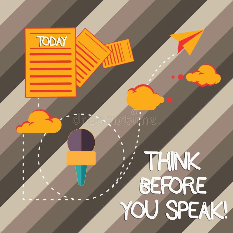 Handwriting Text Writing Think before You Speak. Concept Meaning ...