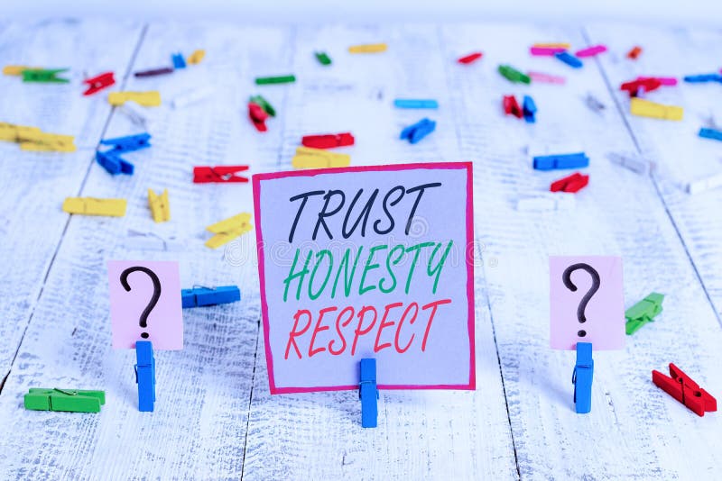 Handwriting Text Writing Trust Honesty Respect. Concept Meaning ...
